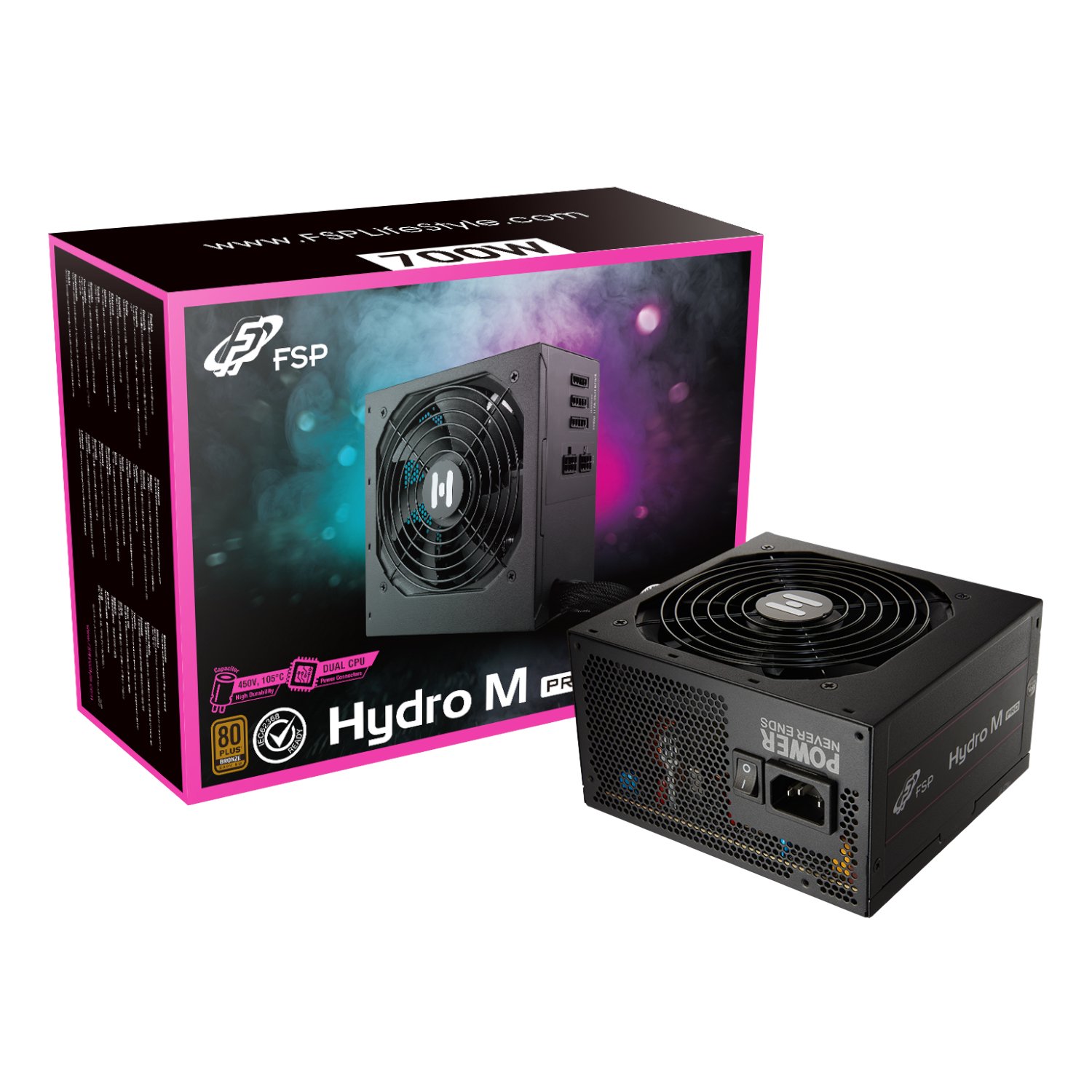 FSP Hydro M Pro 700W 80PLUS Bronze Gen5 Semi-modular Power Supply for ...